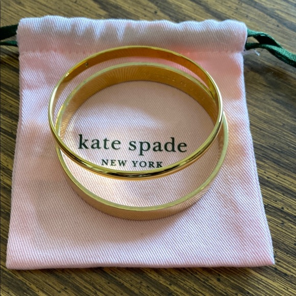 kate spade | Jewelry | Kate Spade Gold Bangle 2 Pc Bracelet Set With ...
